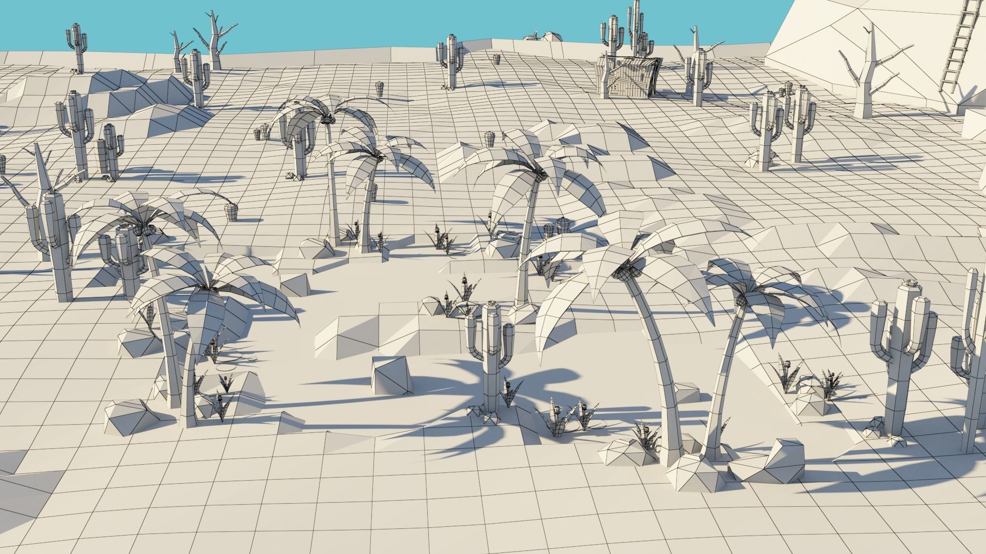 3D model Lowpoly Desert Game Environment Assets - Oasi 3d models VR ...