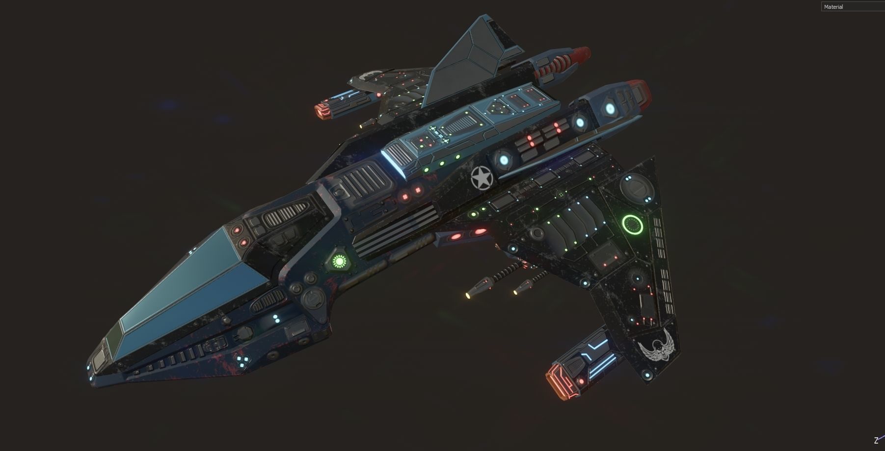 3D model Light Frigate space ship VR / AR / low-poly | CGTrader