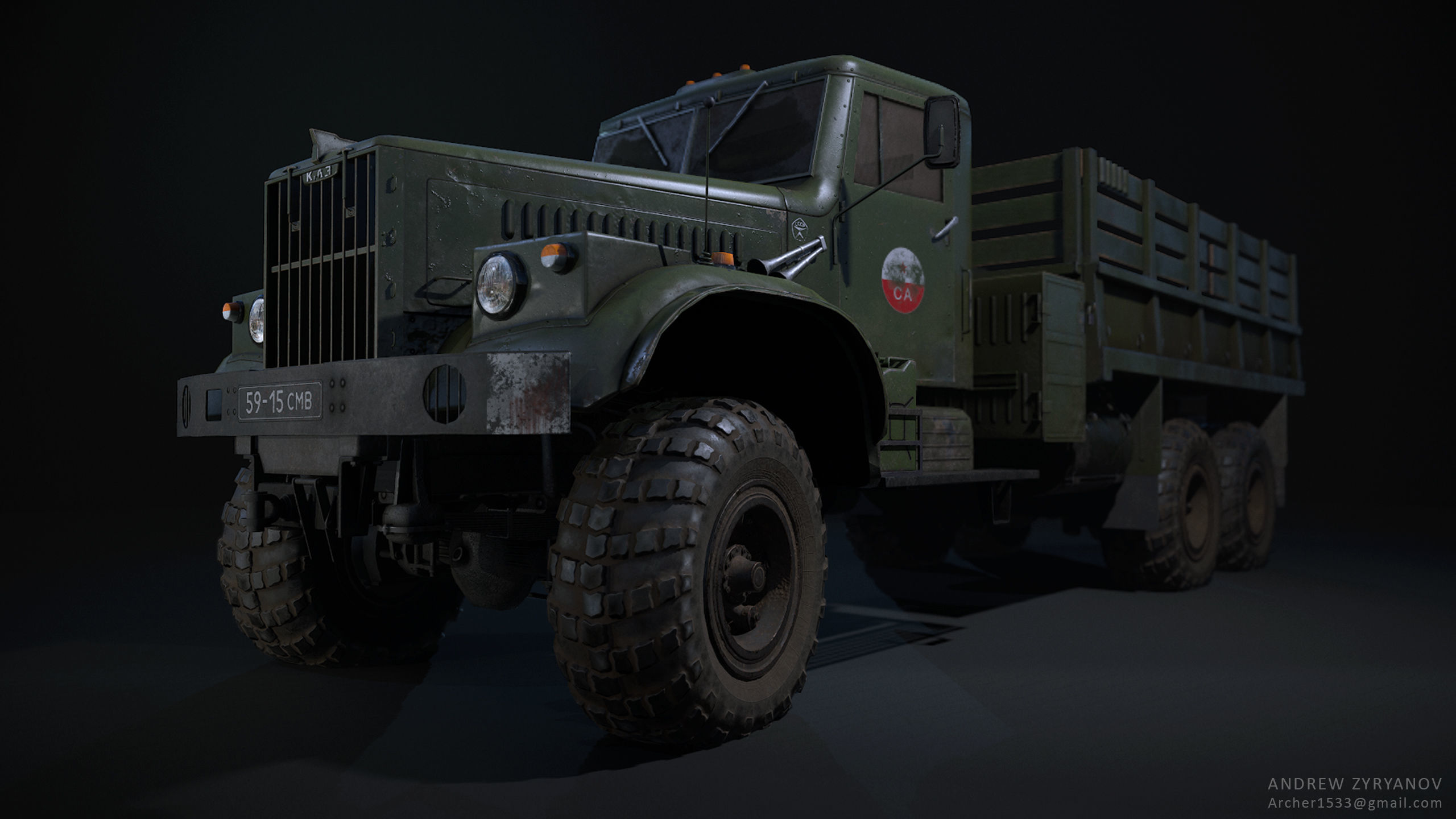 Soviet Military truck KRAZ 255B 3D model | CGTrader