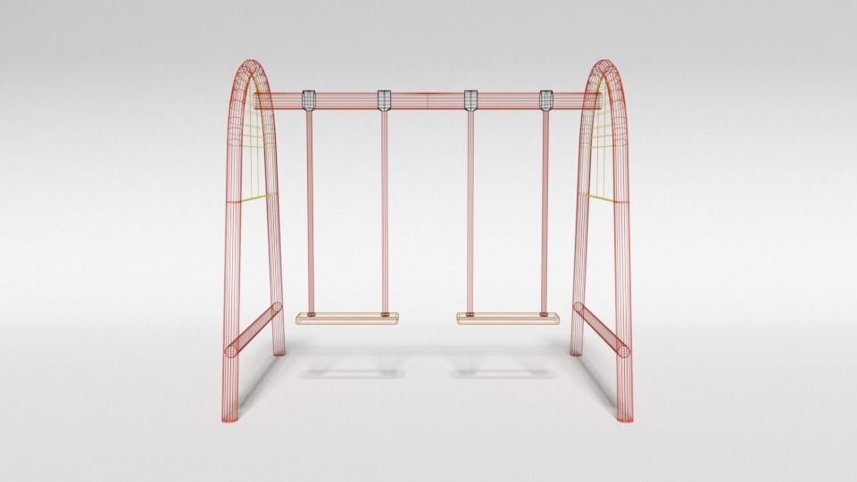 3D model Low Poly Cartoon Playground Swing VR / AR / low-poly | CGTrader