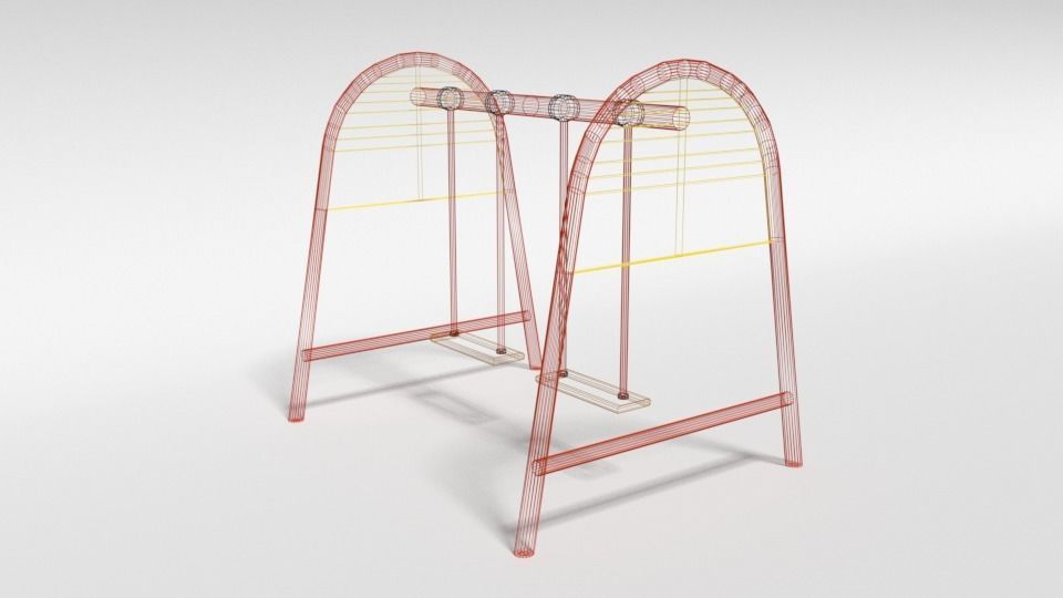 3D model Low Poly Cartoon Playground Swing VR / AR / low-poly | CGTrader