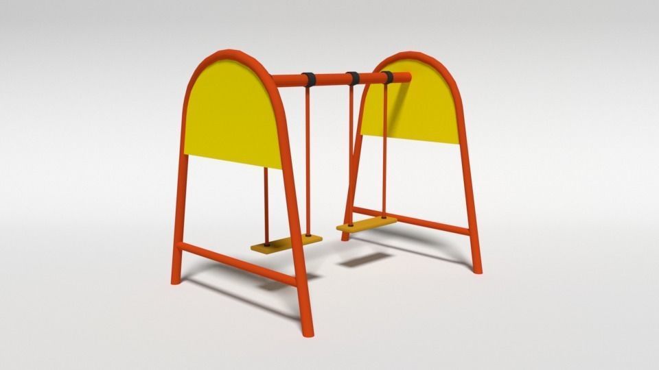 3D model Low Poly Cartoon Playground Swing VR / AR / low-poly | CGTrader