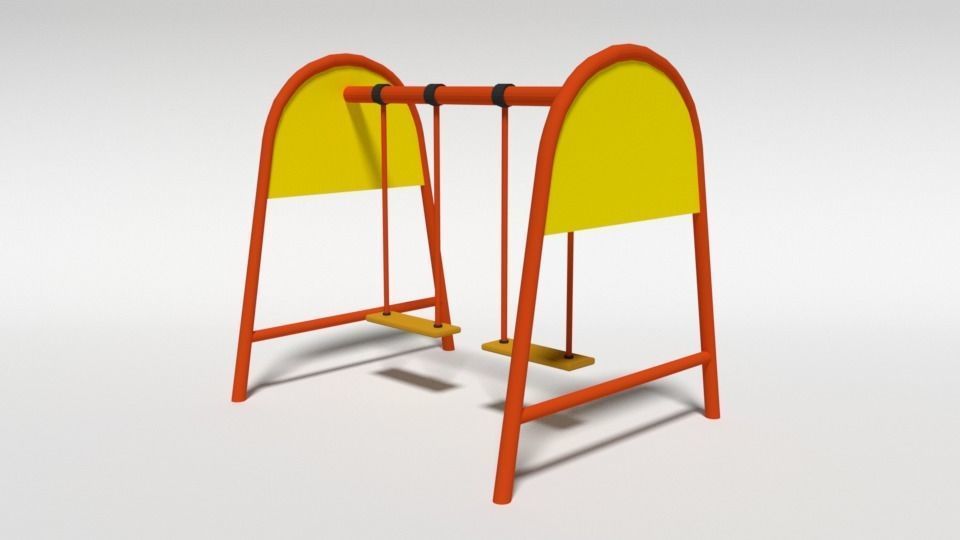 3D model Low Poly Cartoon Playground Swing VR / AR / low-poly | CGTrader