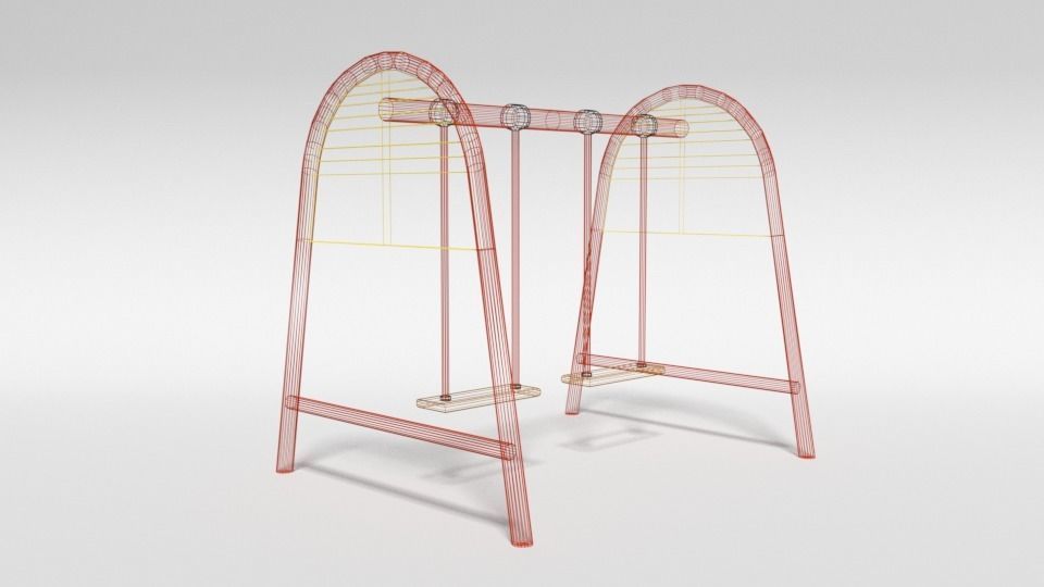 3D model Low Poly Cartoon Playground Swing VR / AR / low-poly | CGTrader