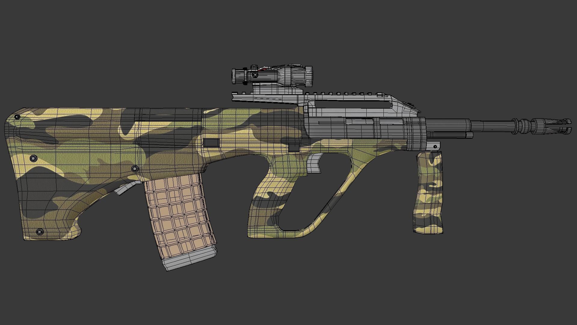 Steyr AUG and Optical sight 4x 3D model | CGTrader
