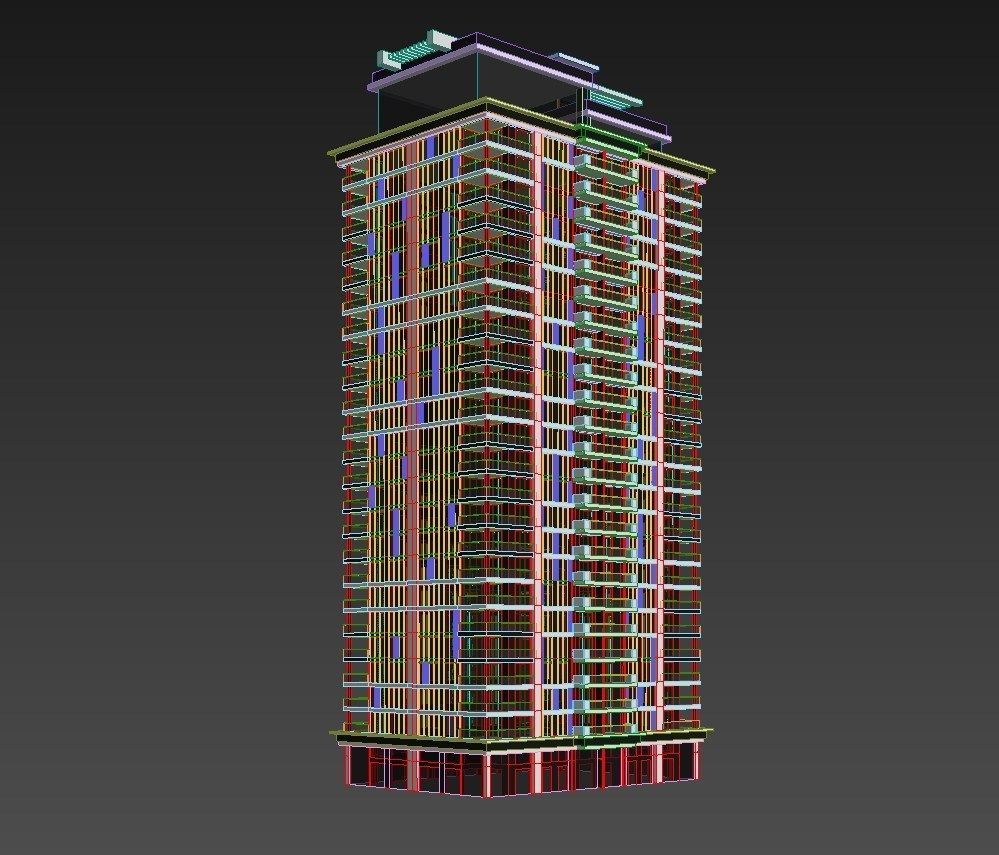 Skyscraper 3D Model high rise apartment building 3D model | CGTrader