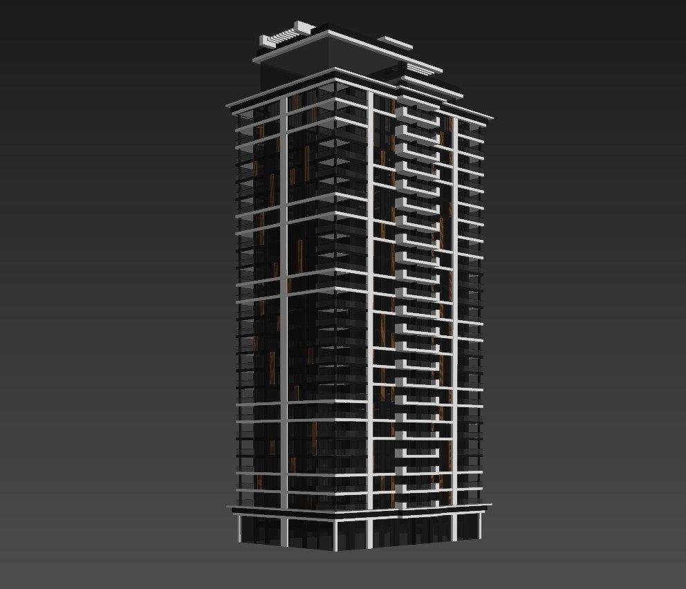 Skyscraper 3D Model high rise apartment building 3D model | CGTrader