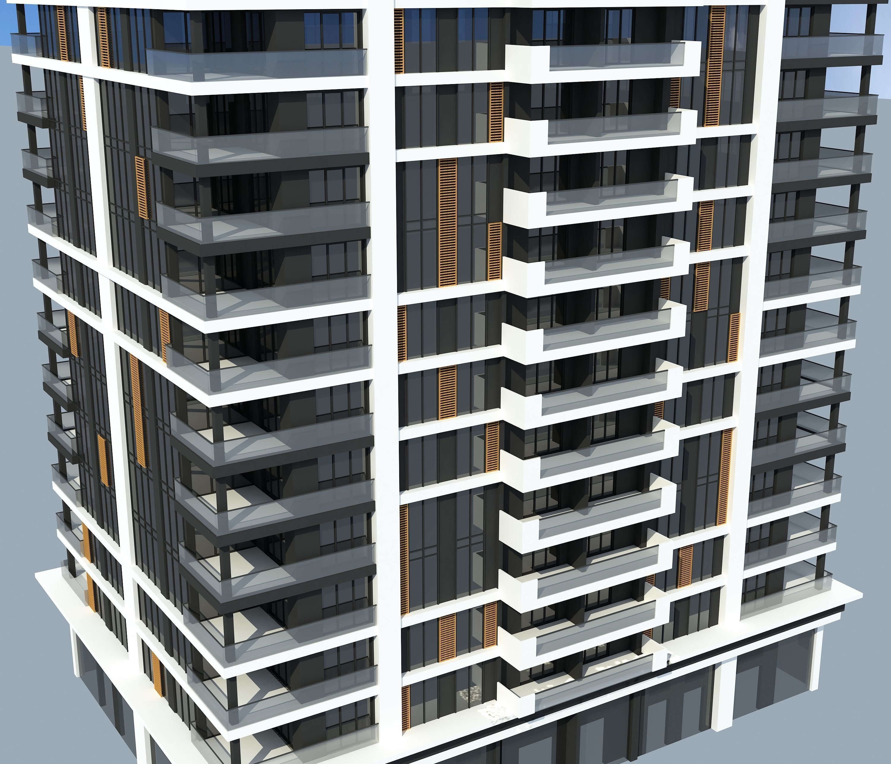 Skyscraper 3D Model high rise apartment building 3D model | CGTrader