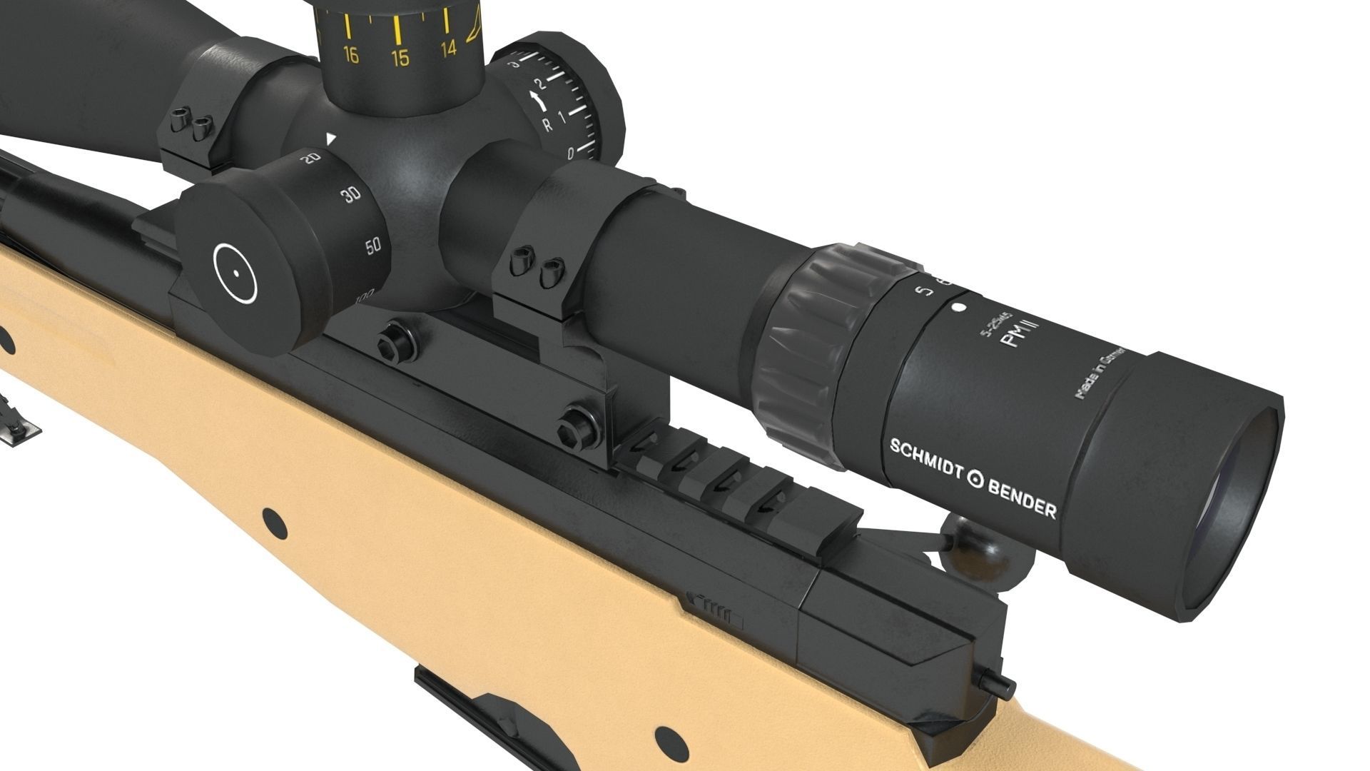 3D model AWP AWM Sniper rifle 3D model LOW POLY VR / AR / low-poly ...