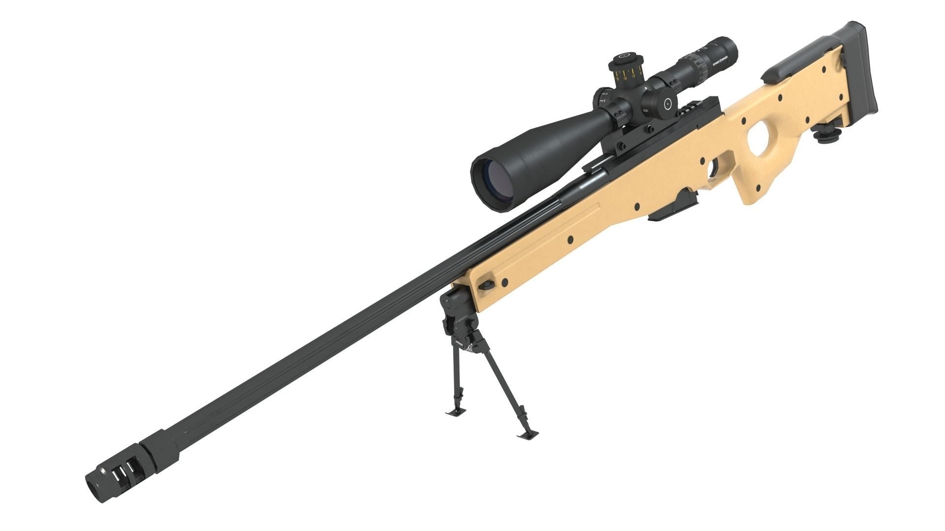 3D model AWP AWM Sniper rifle 3D model LOW POLY VR / AR / low-poly ...