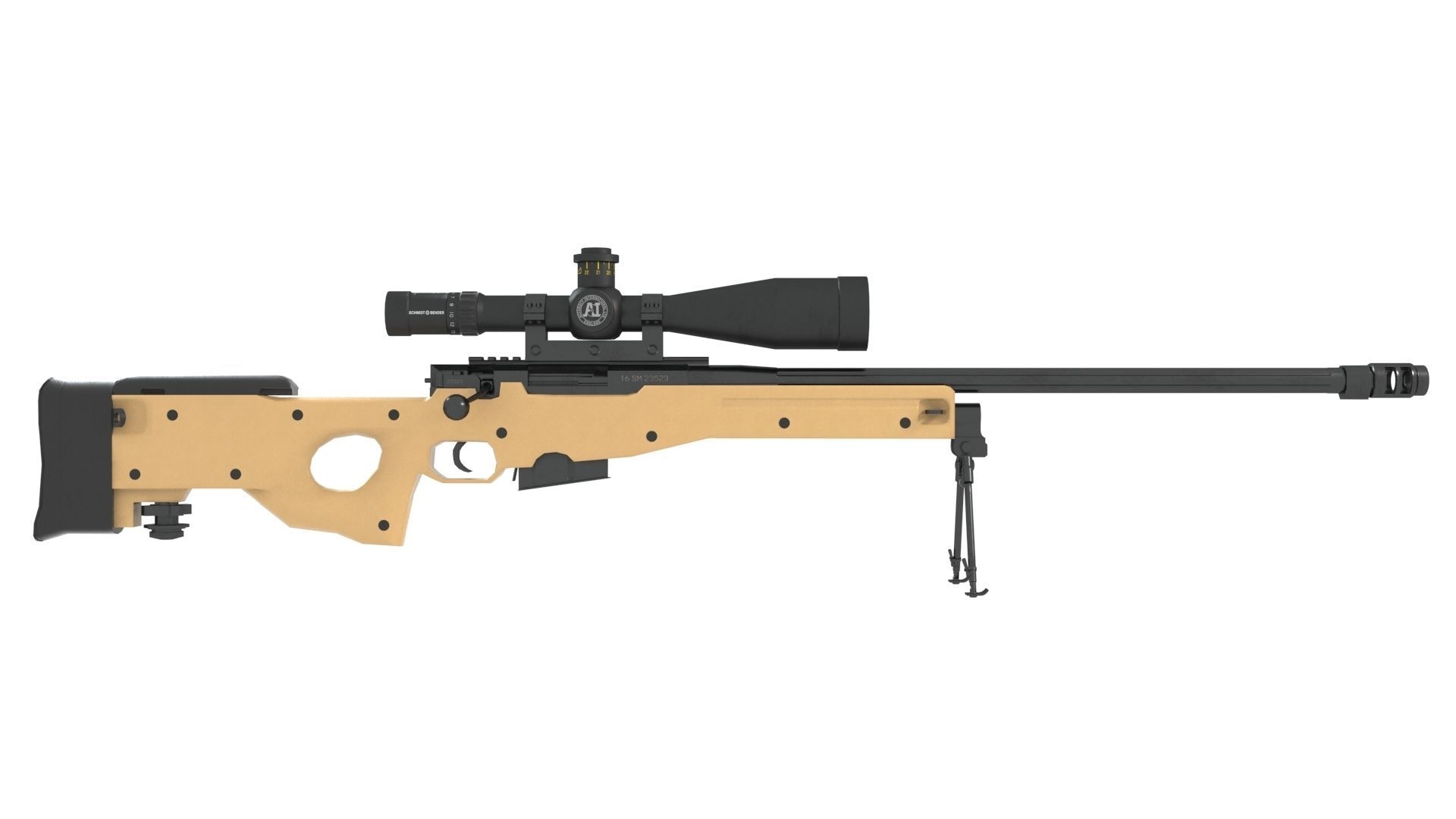 3D model AWP AWM Sniper rifle 3D model LOW POLY VR / AR / low-poly ...