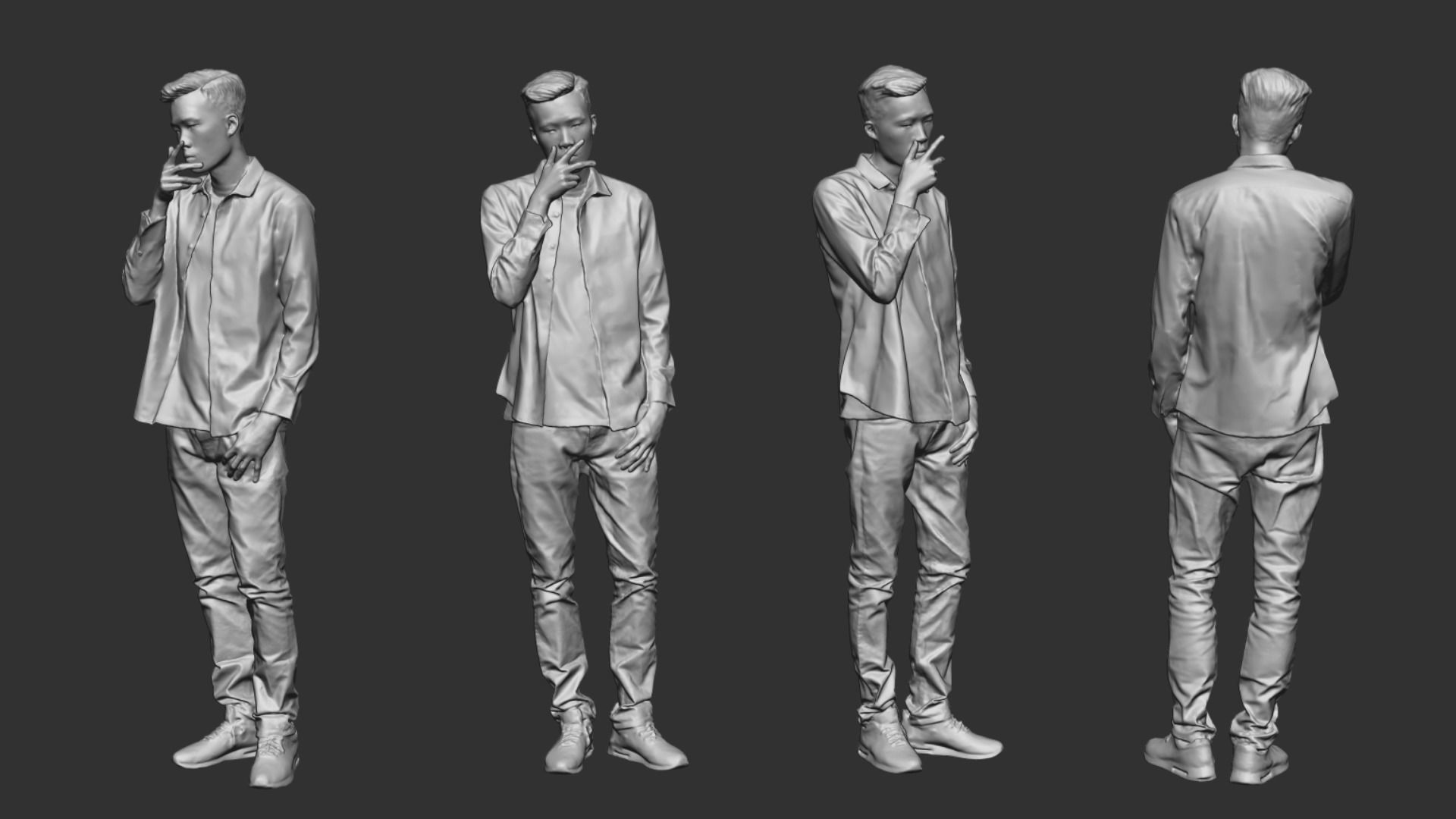 A Handsome Man With Smoking Pose 3D model | CGTrader