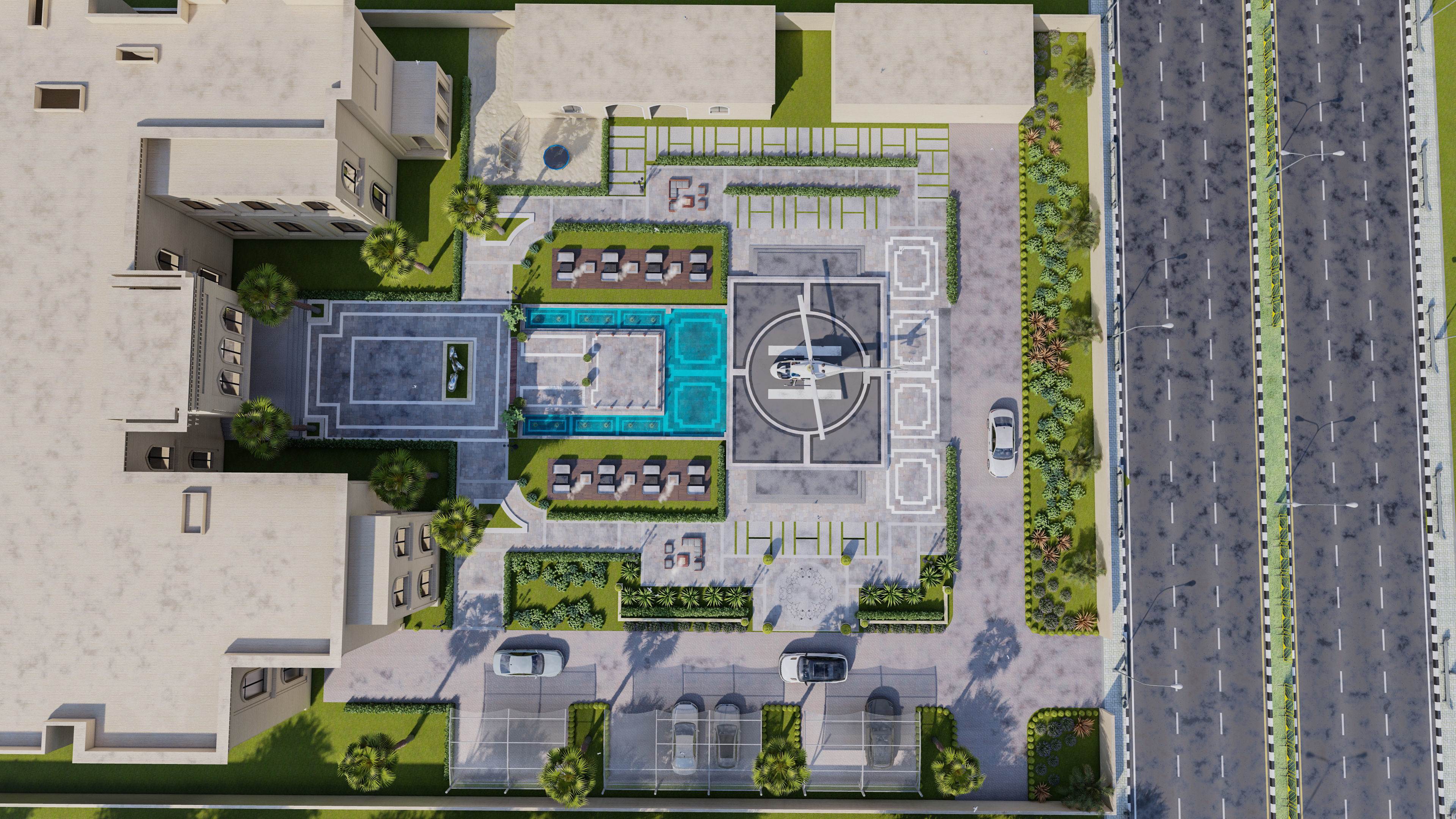 Big luxury backyard design sketchup with lumion file water pool 3D ...