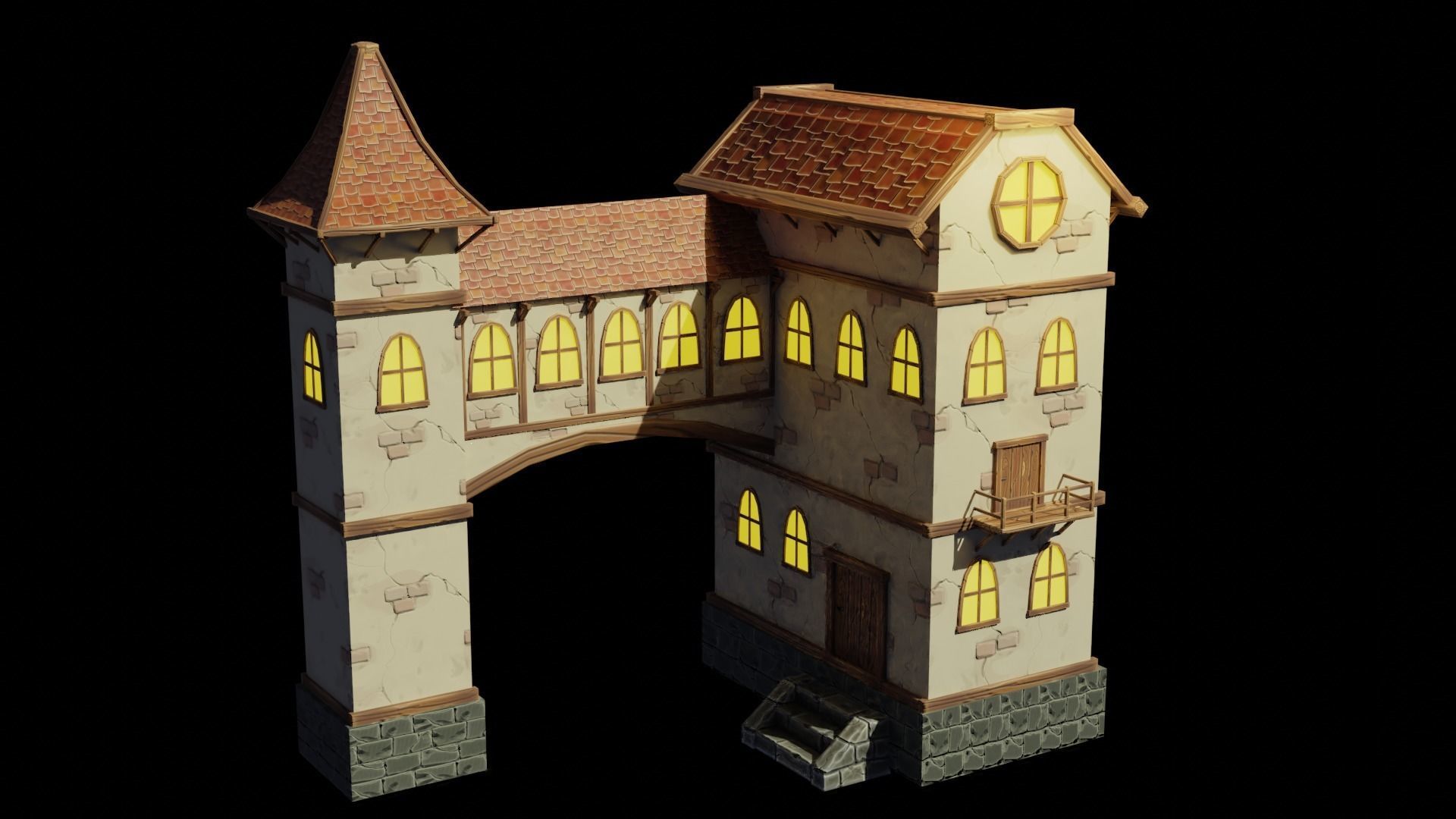 Stylized Medieval House Modular Pack 3D model | CGTrader