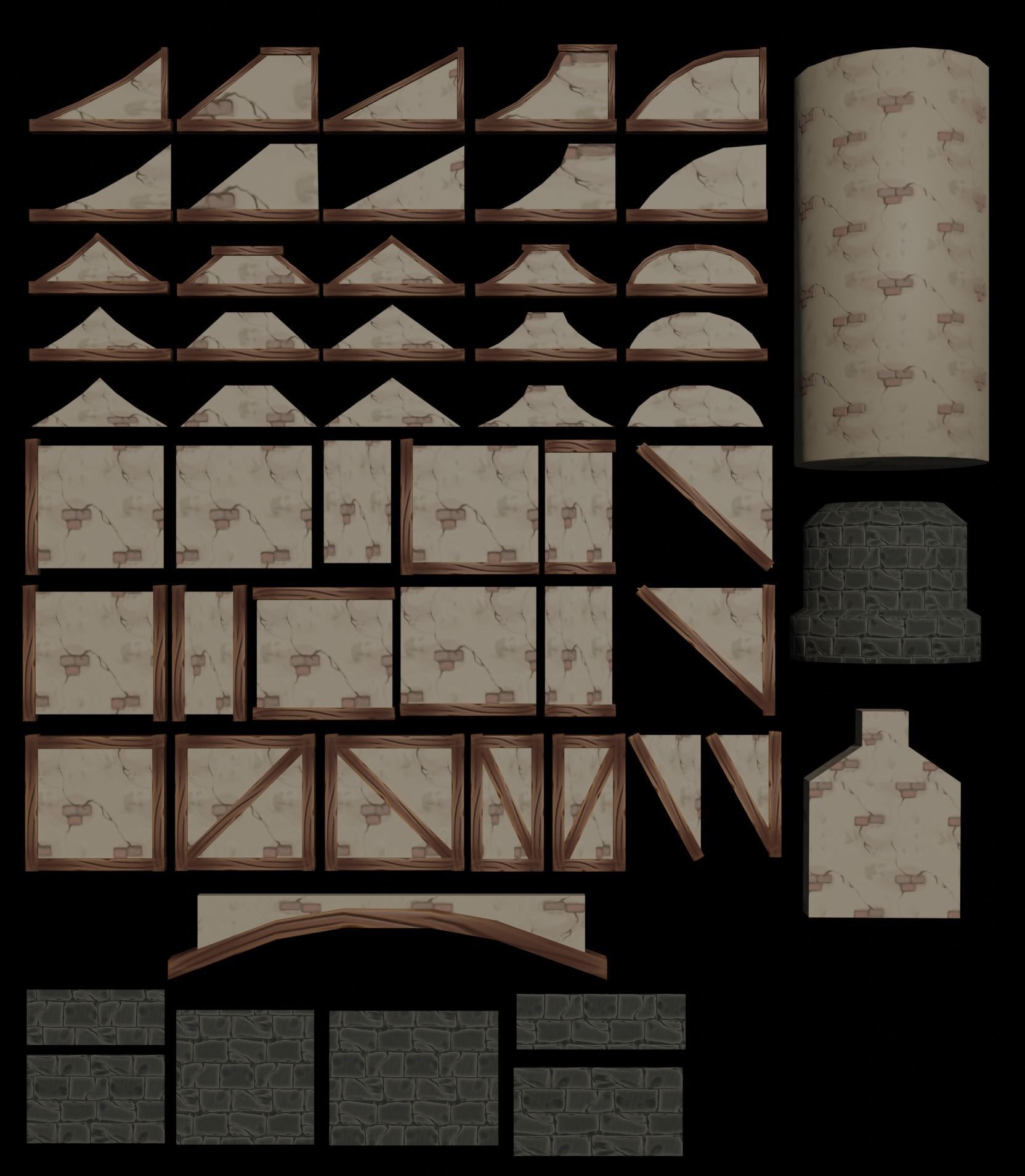 Stylized Medieval House Modular Pack 3D model | CGTrader