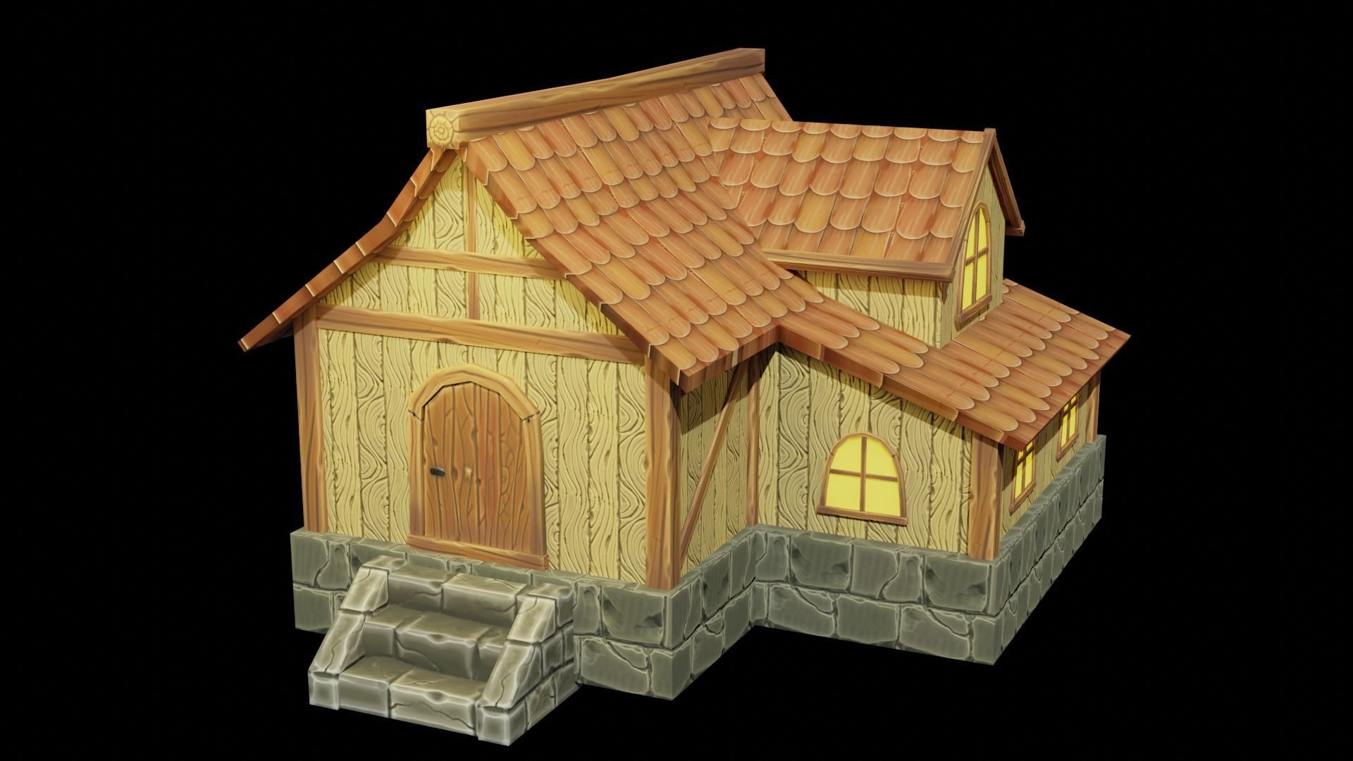 Stylized Medieval House Modular Pack 3D model | CGTrader