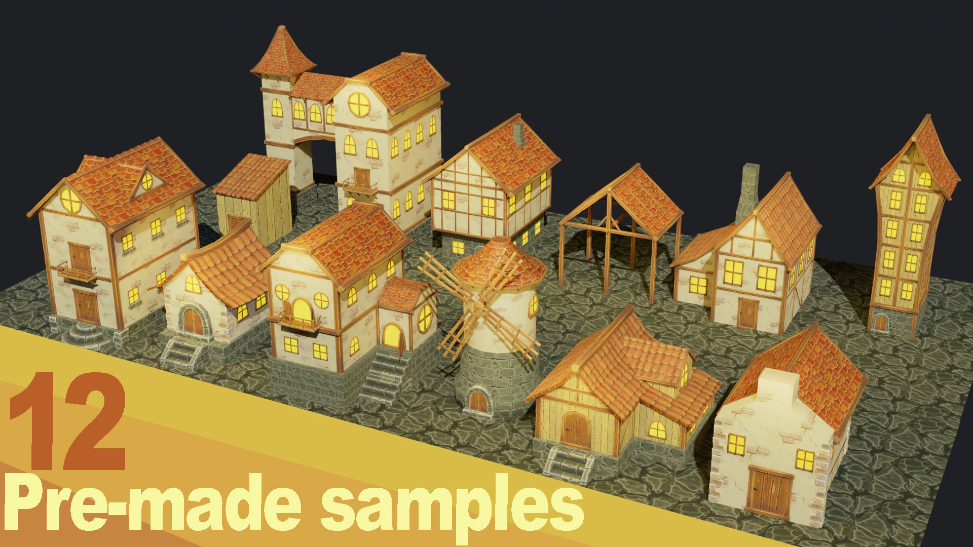 Stylized Medieval House Modular Pack 3D model | CGTrader
