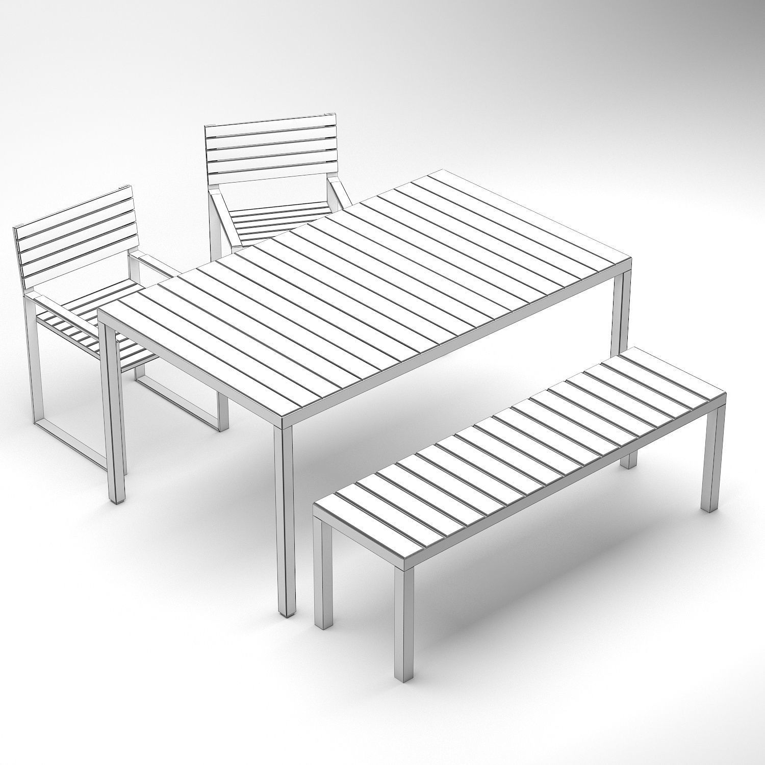 Garden Table Set 3D Model - Casa - Sole free 3D model | CGTrader