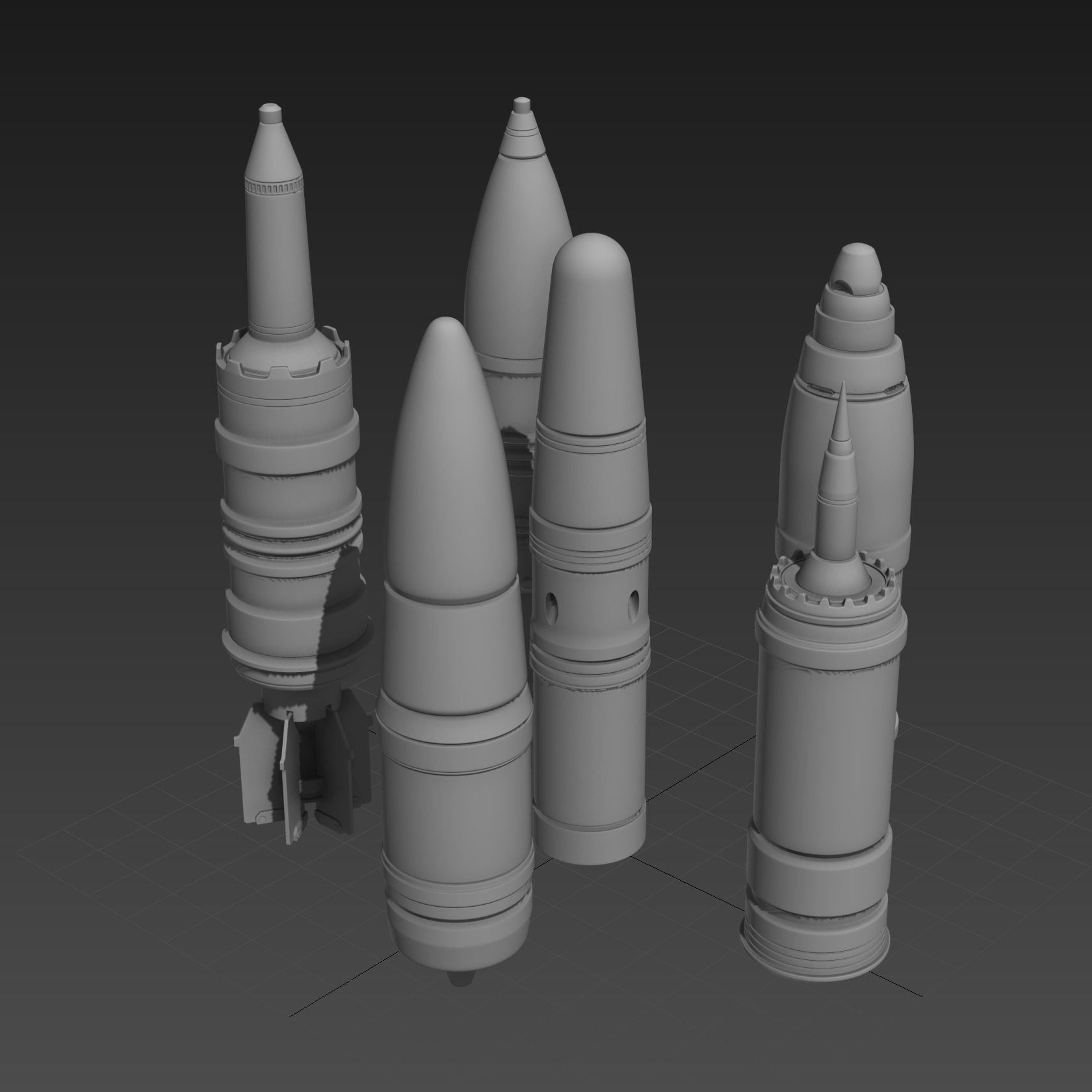Tank shells collection 3D model | CGTrader