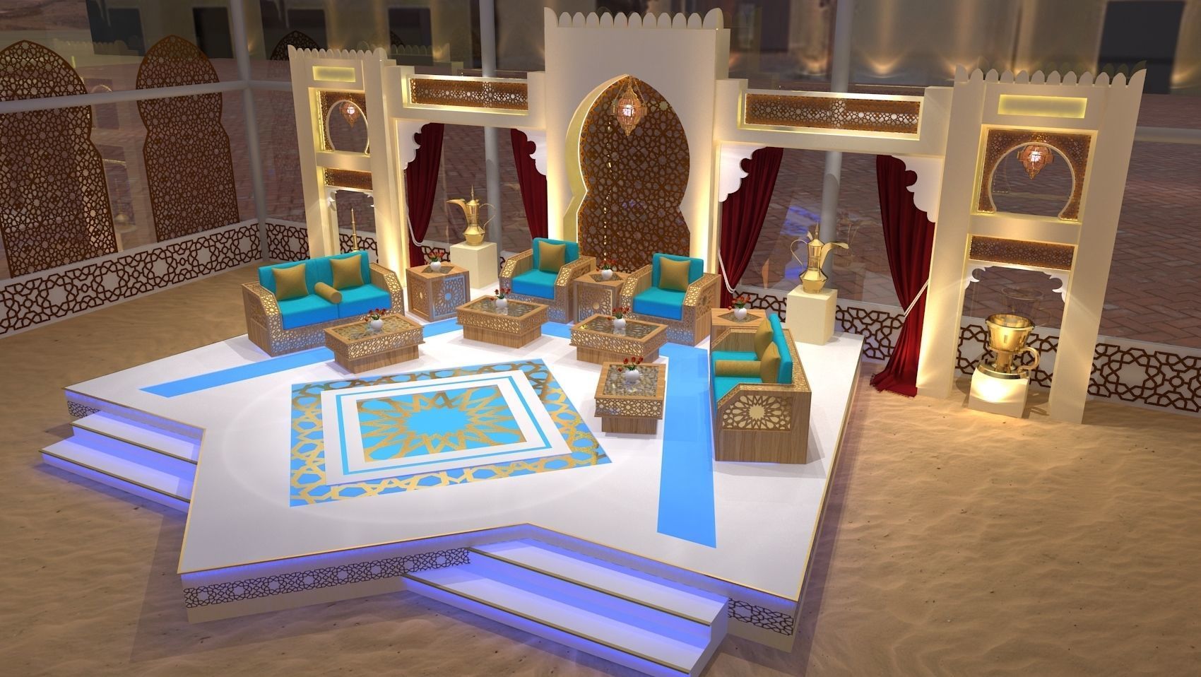 Arabic Stage majlis 3D model | CGTrader