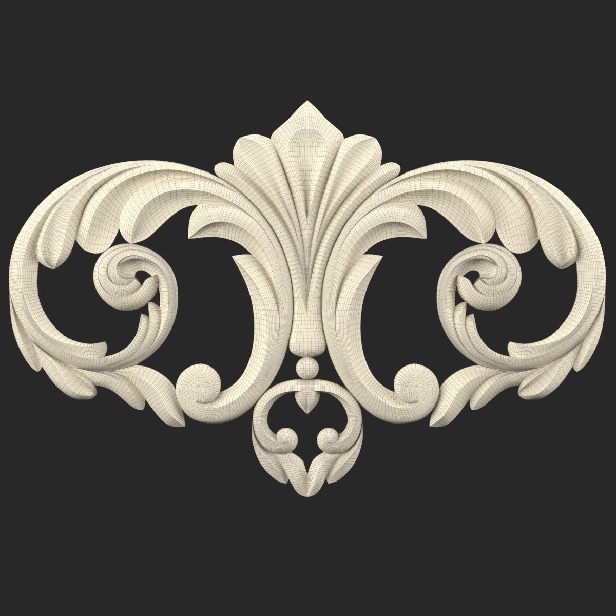 Decorative mirror carving 3d model 3D model | CGTrader