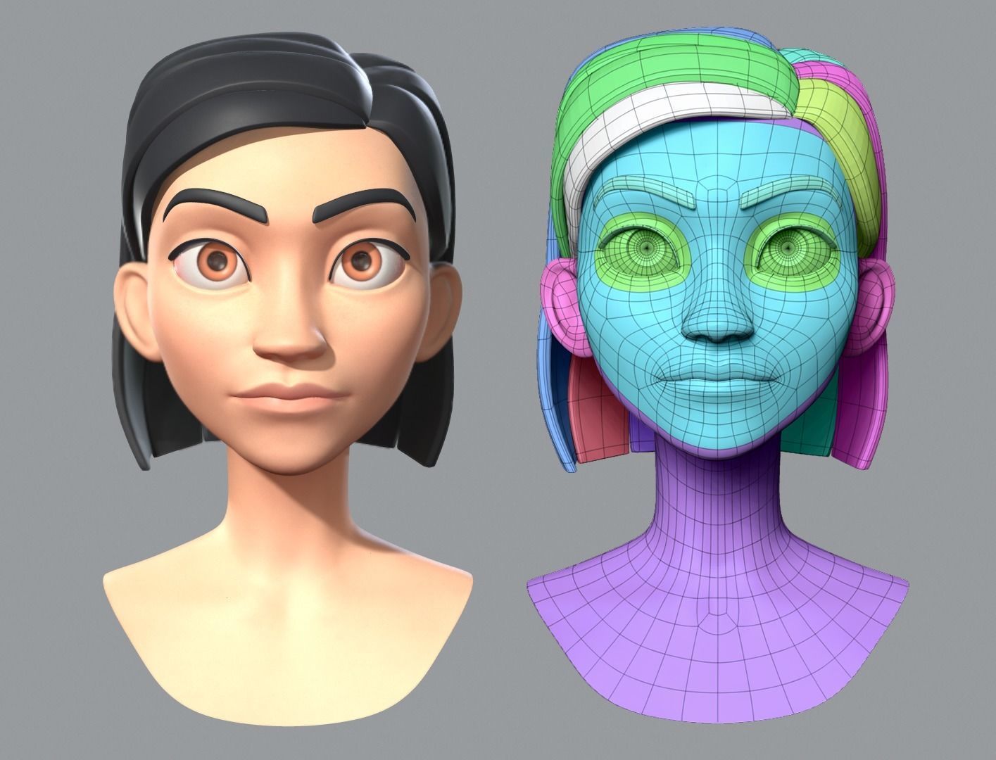 3D model Cartoon woman base mesh VR / AR / low-poly | CGTrader