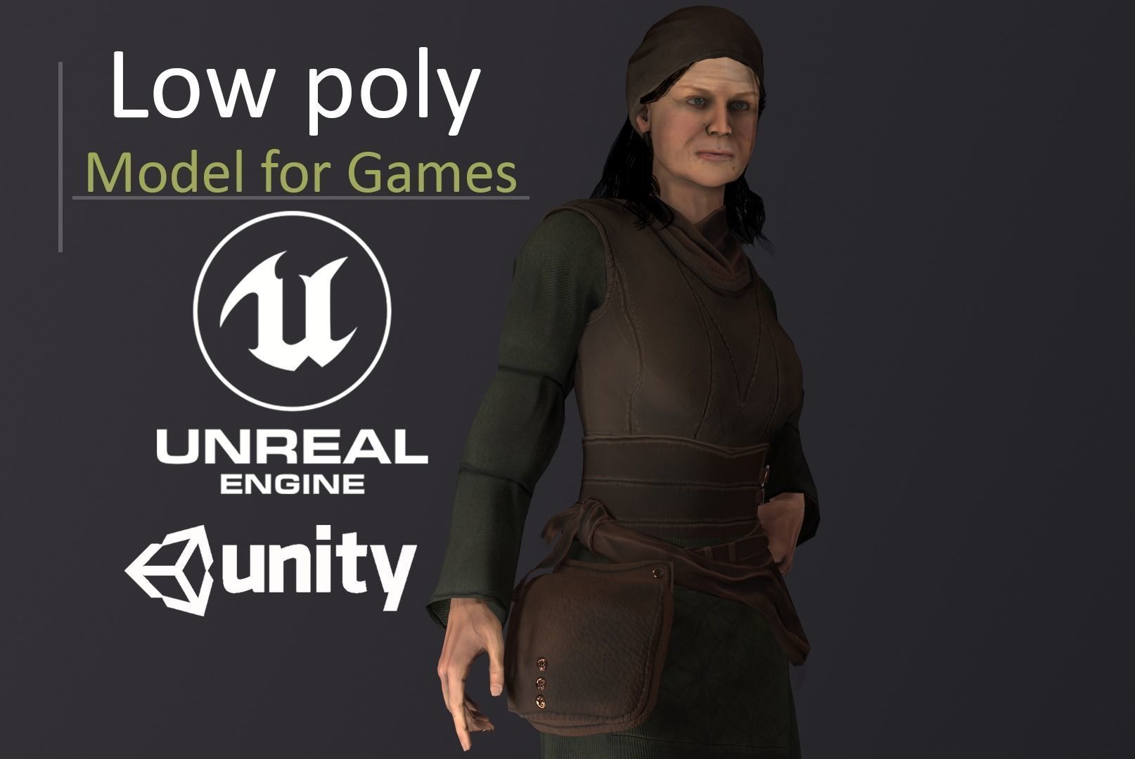 3D model Medieval NPC Narfa VR / AR / low-poly rigged | CGTrader