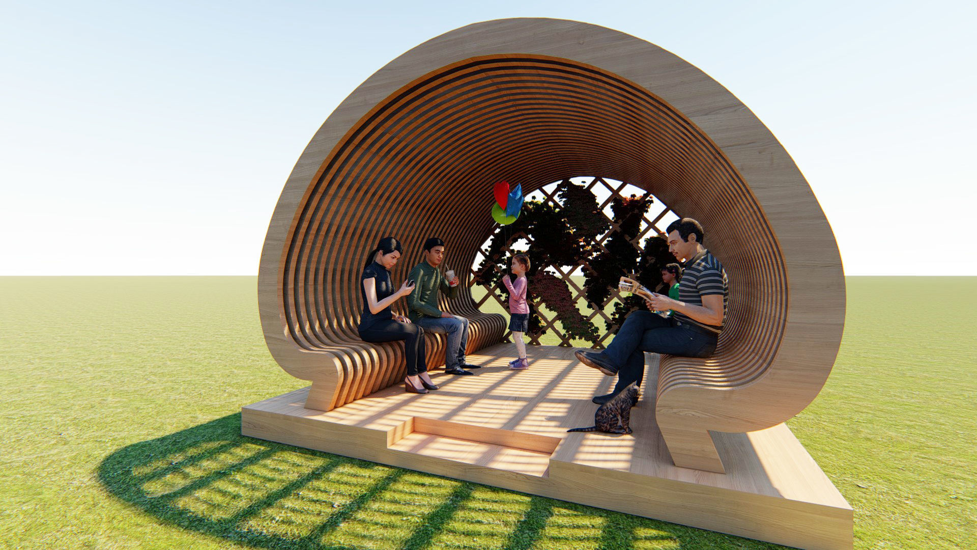 3D model Spade Gazeebo wooden pergola VR / AR / low-poly | CGTrader