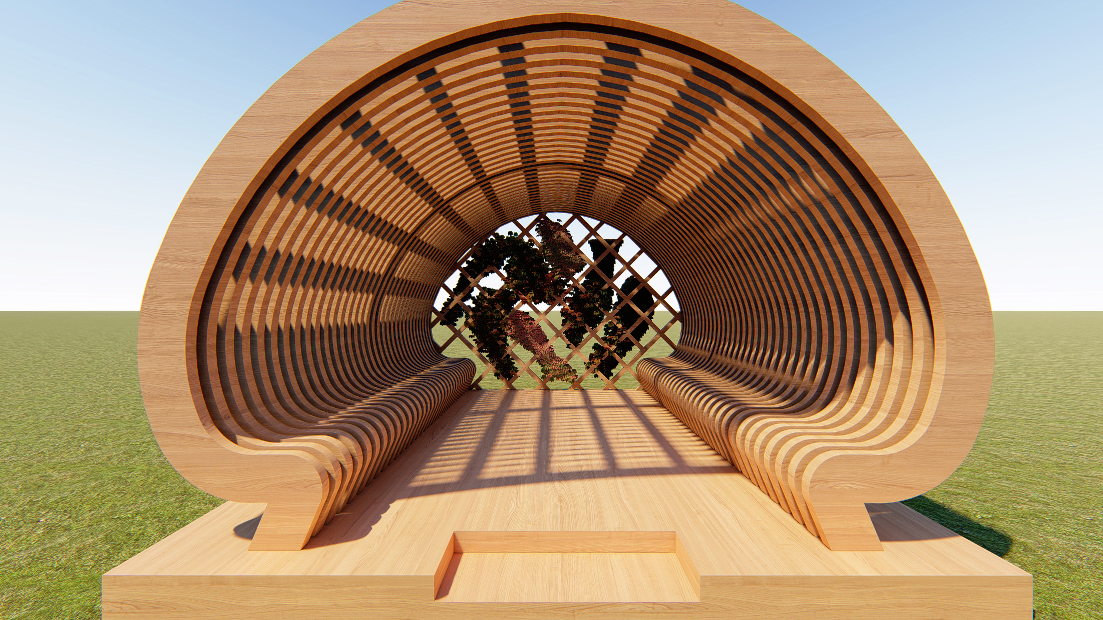 3D model Spade Gazeebo wooden pergola VR / AR / low-poly | CGTrader