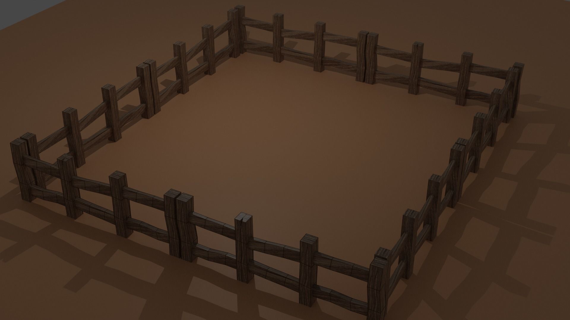3D model Low Poly Wood Fence VR / AR / low-poly | CGTrader