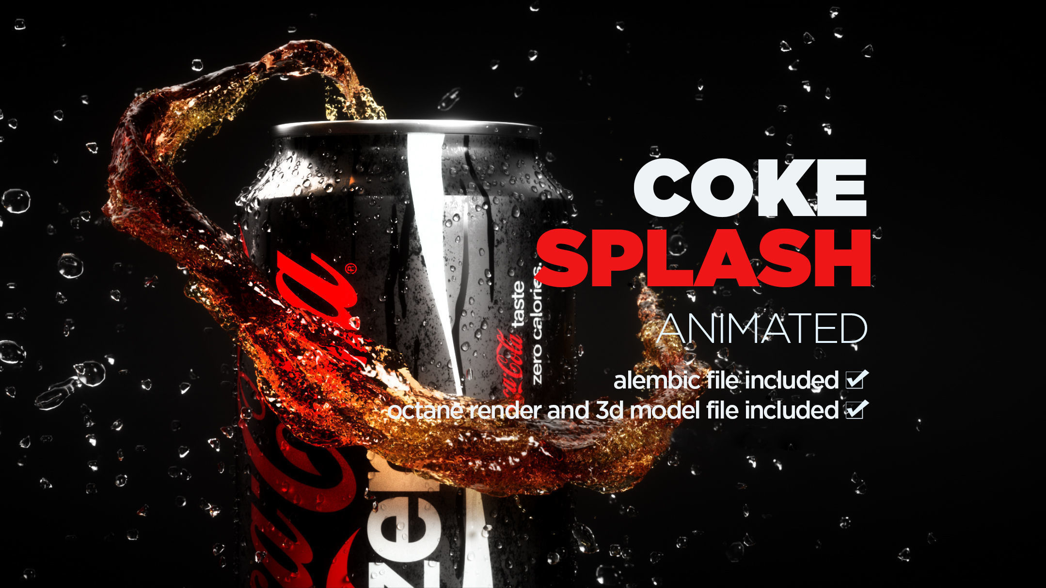 Soda Splash Animated 3D model animated | CGTrader