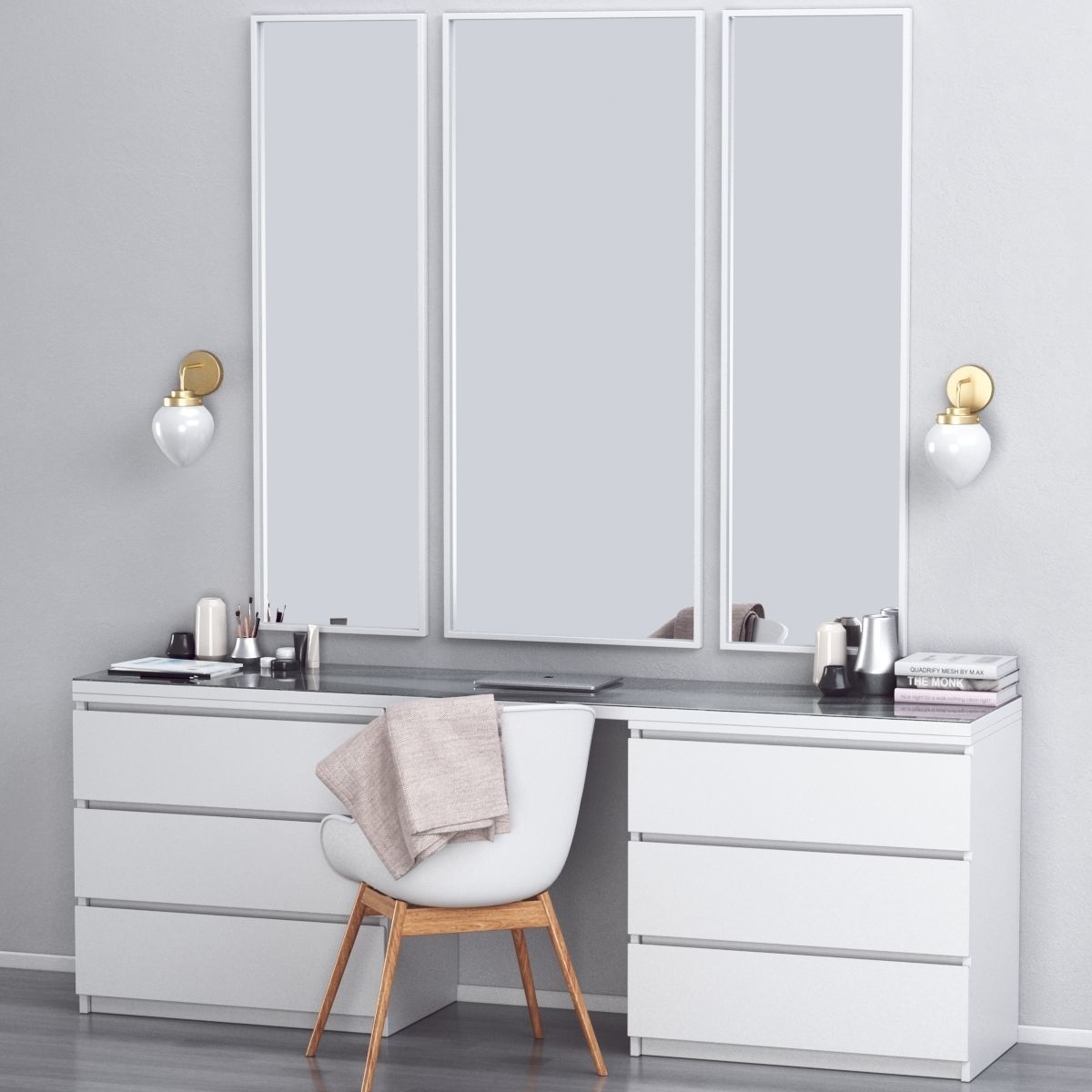 MALM Dressing Table 3D model | CGTrader
