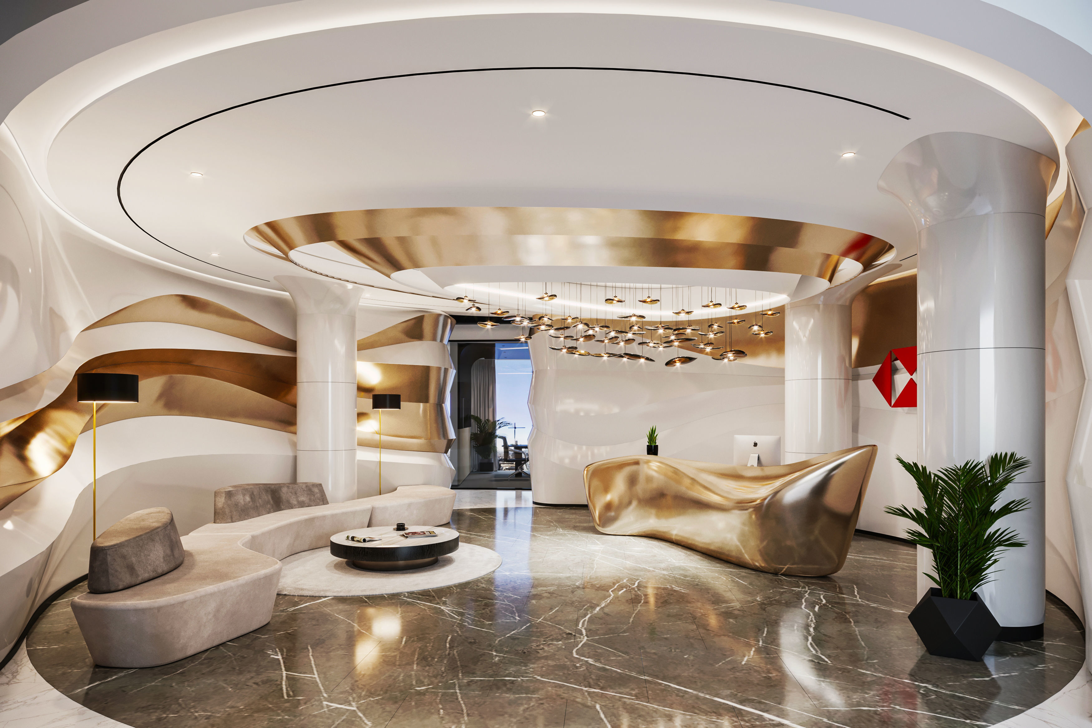 Wall waves decoration 3D model | CGTrader