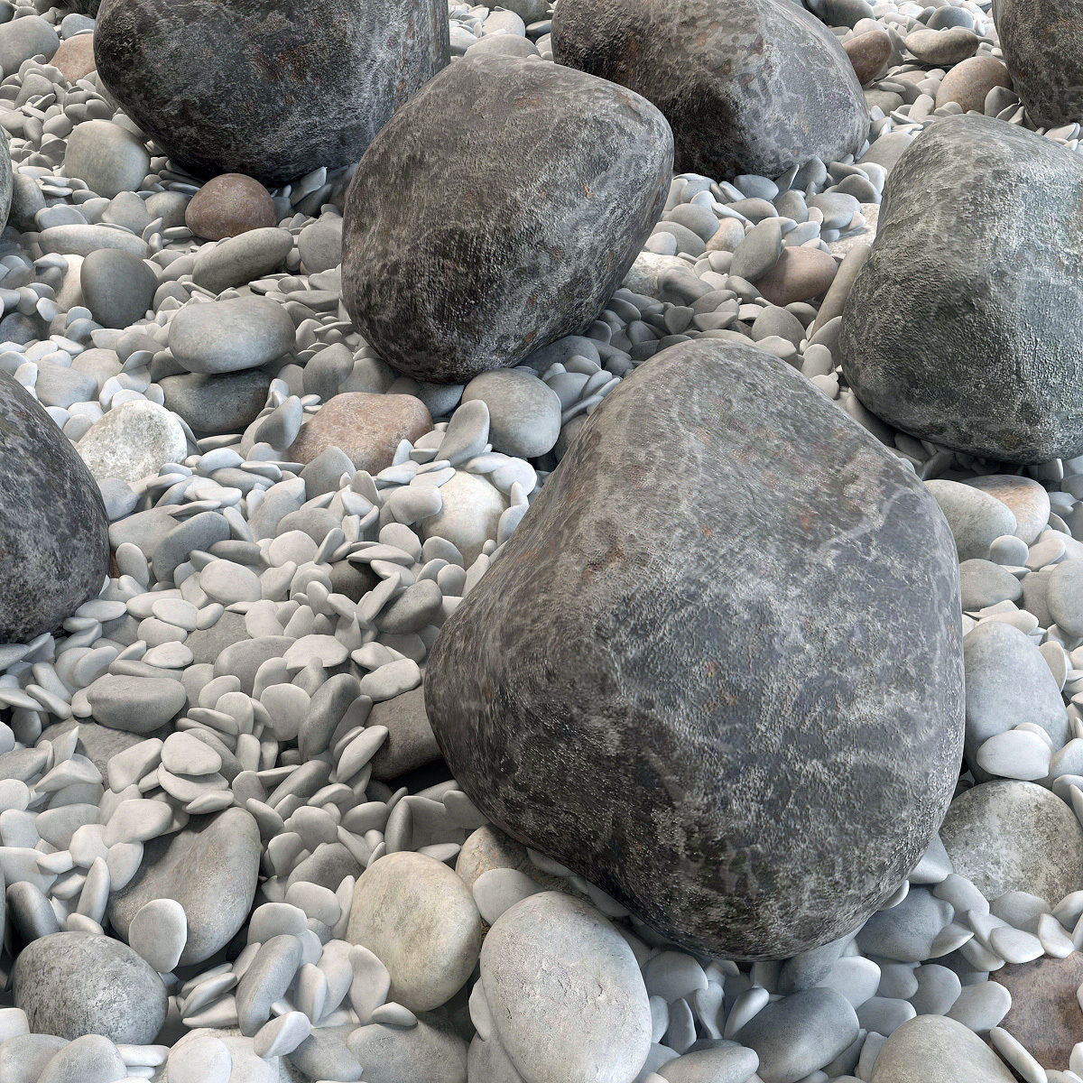 Square street pebble and stone big n1 3D model | CGTrader