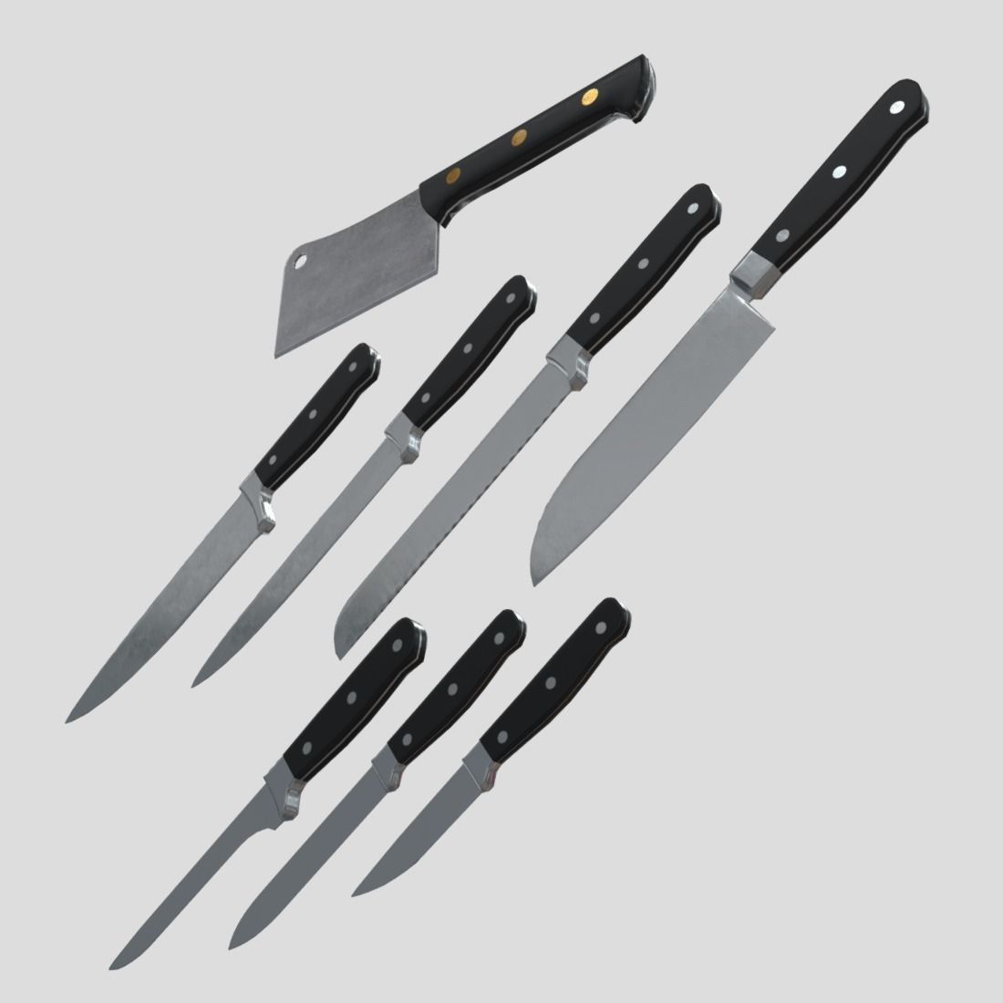3D model Kitchen Knife Pack VR / AR / low-poly | CGTrader