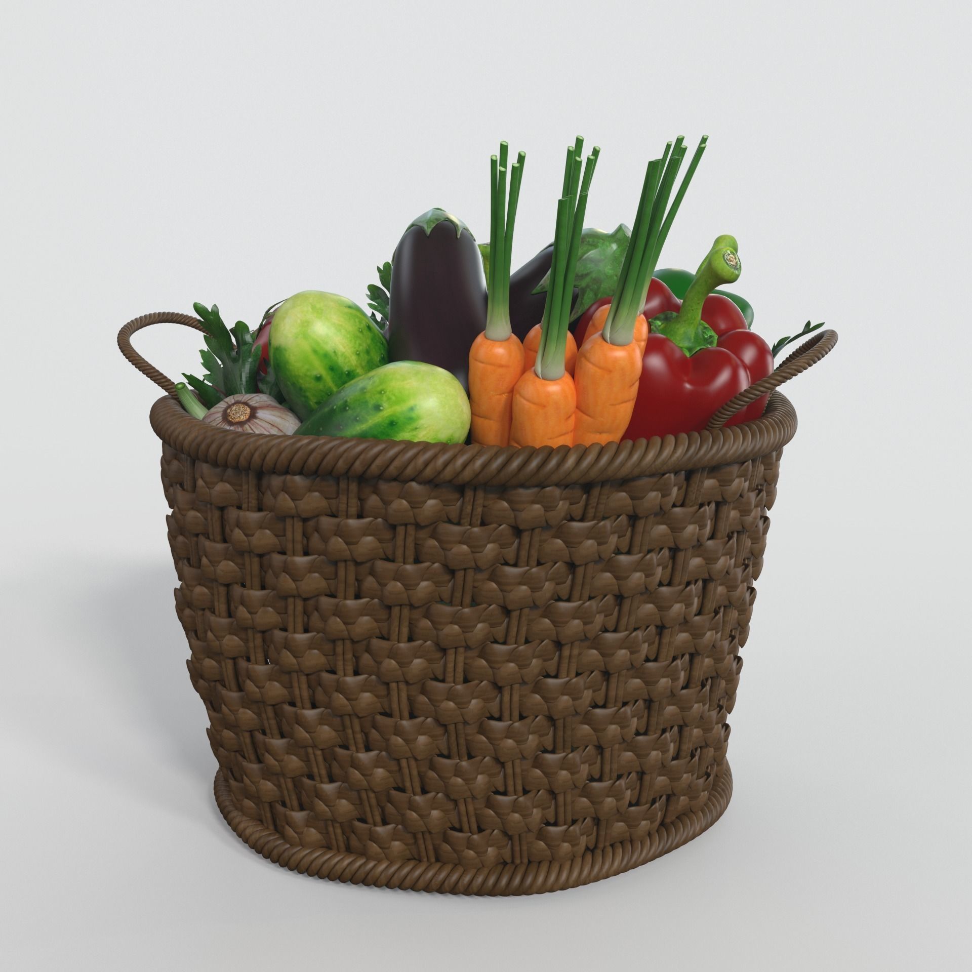 Vegetable vegetables in basket 3D model | CGTrader
