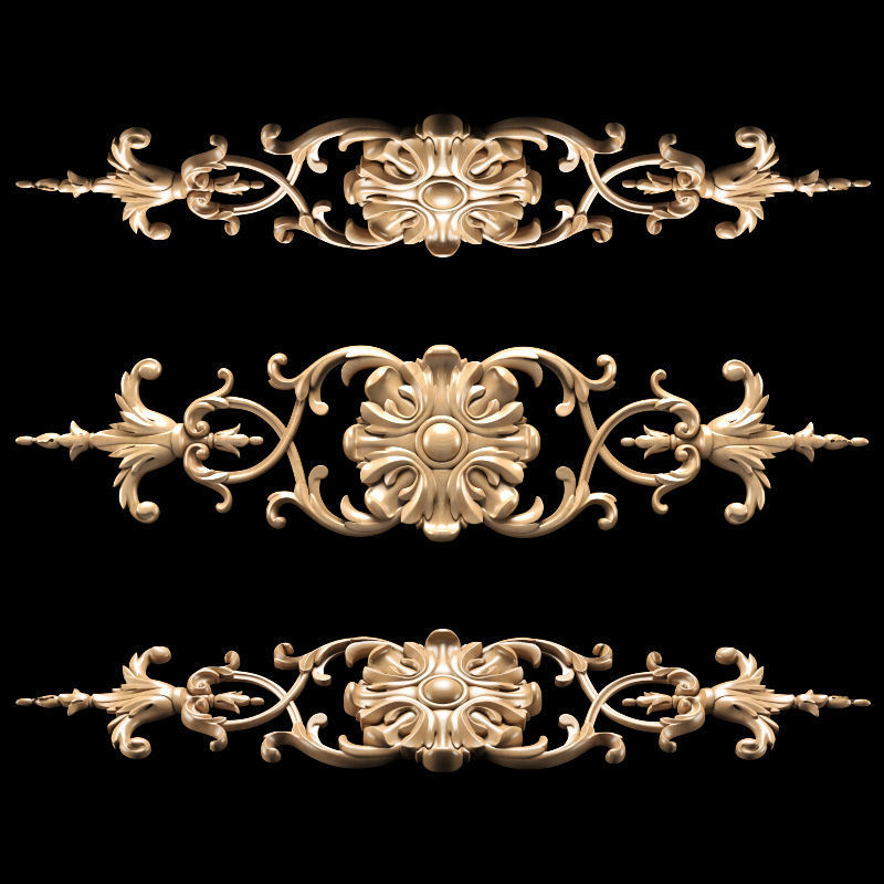 Classic carved trim 3D model | CGTrader