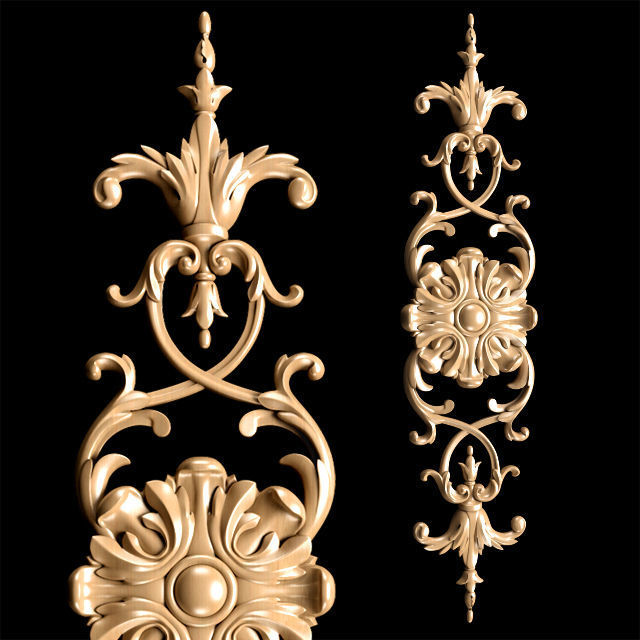 Classic carved trim 3D model | CGTrader