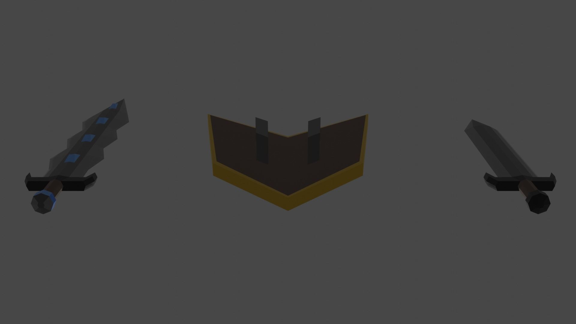 Low Poly Sword Long Sword and Shield Melee pack free VR / AR / low-poly ...