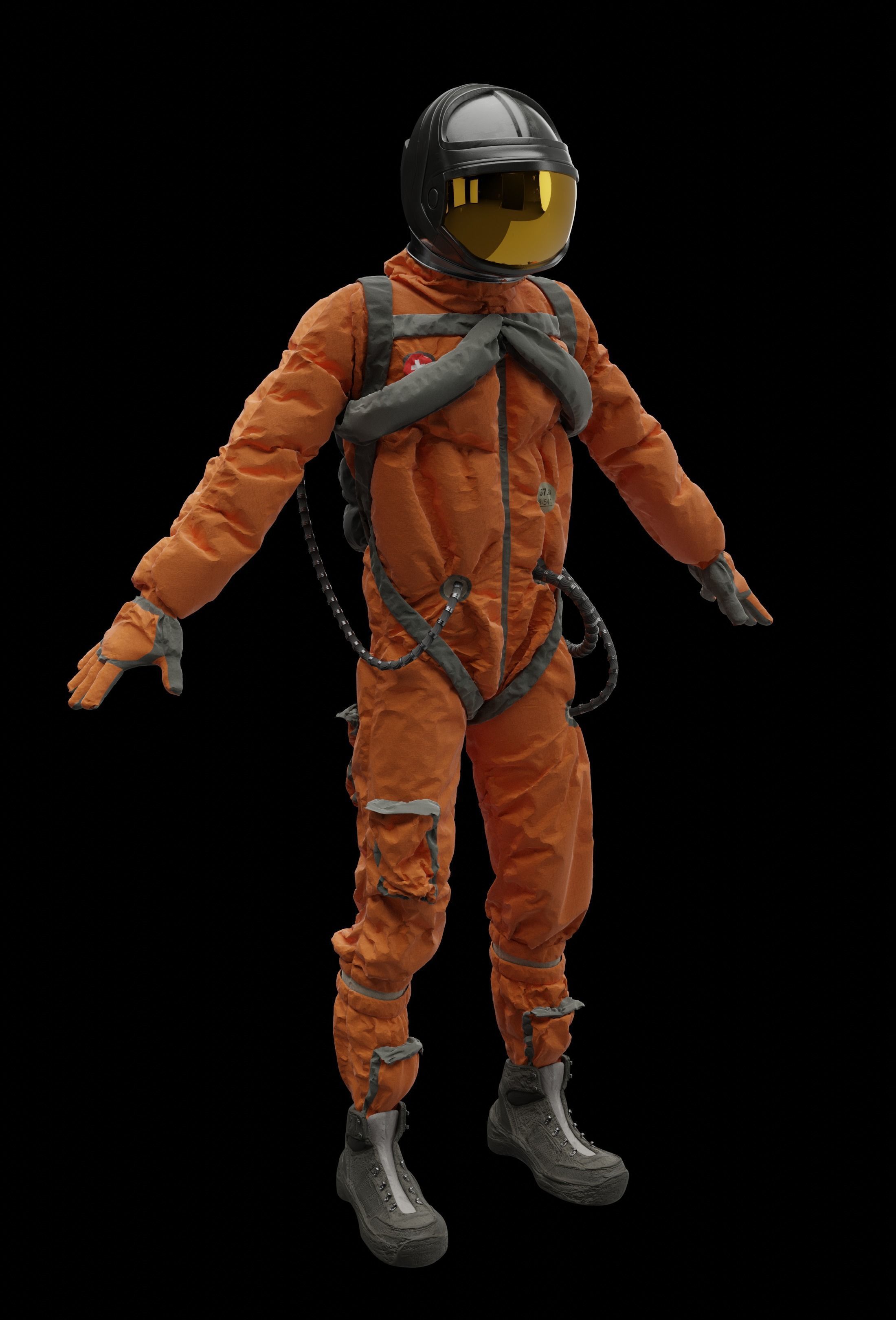 Astronaut orange space suit 3D model rigged | CGTrader