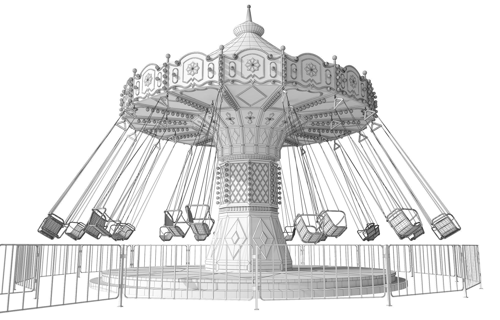 Funfair Swing Ride 3D model | CGTrader