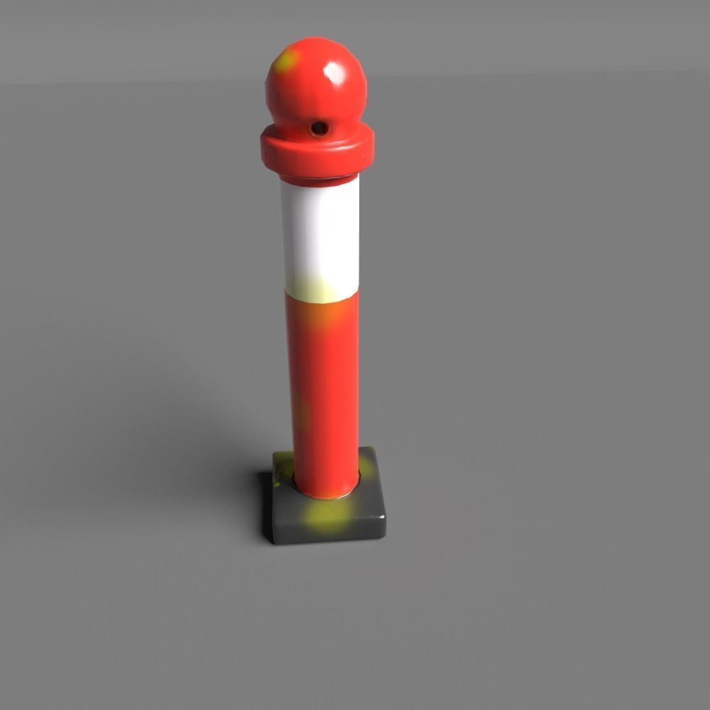 3D model Safety Cone Red Color with 6 variation Texture VR / AR / low ...