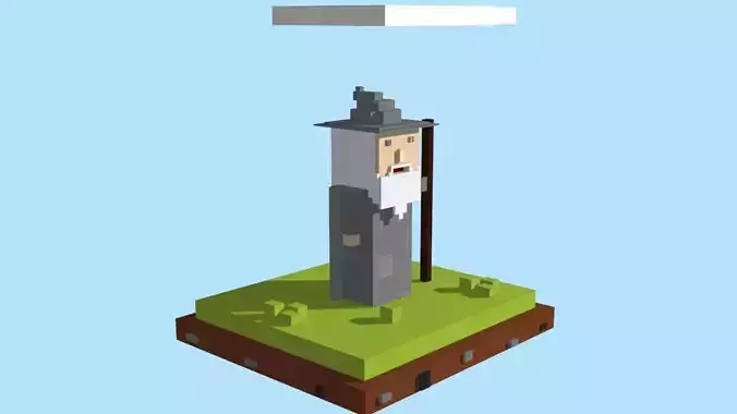 3D model VOXEL Wizard MODEL VR / AR / low-poly | CGTrader