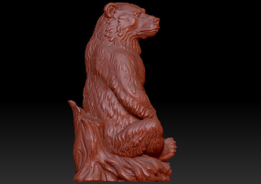Photorealistic brown bear sculpture 3D model | CGTrader