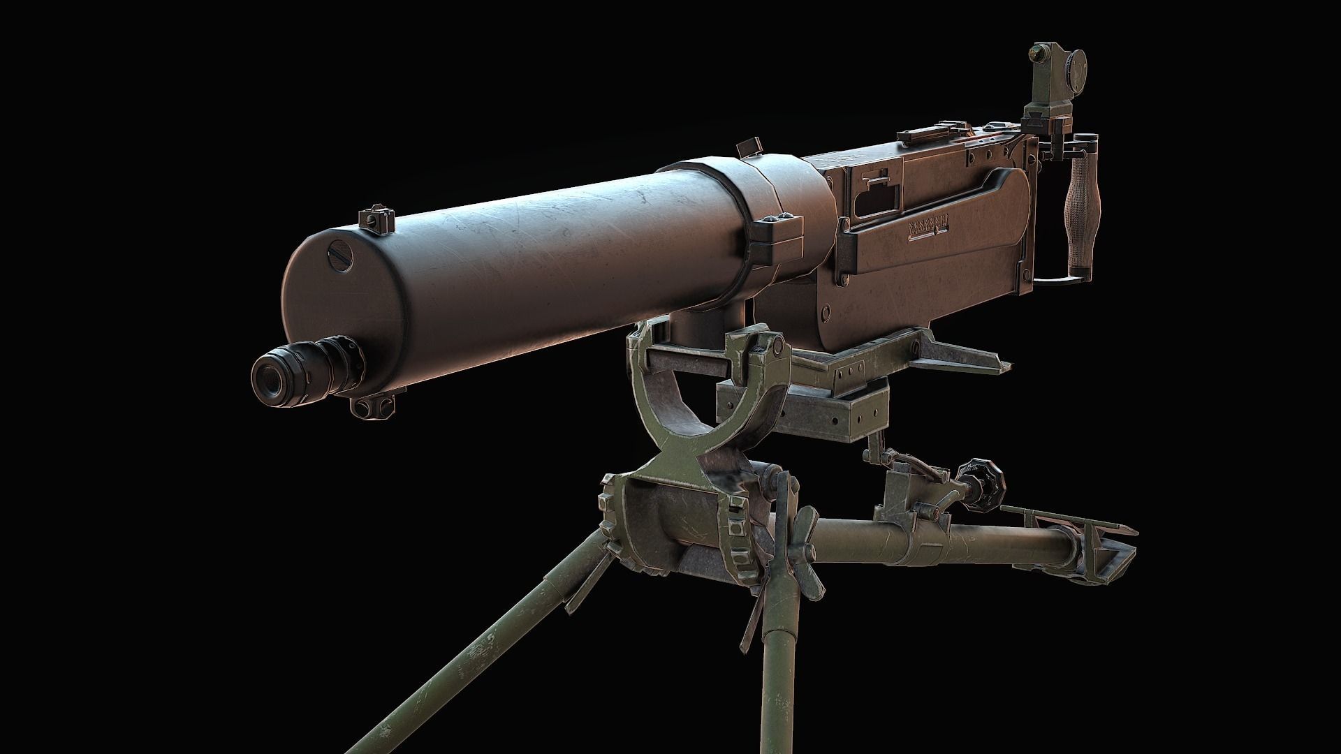 MG08 Heavy Machine Gun 3D Model Game ready .max .obj .fbx .tga ...