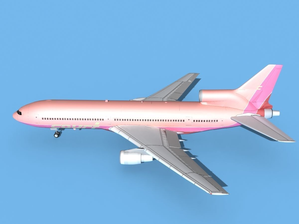 Lockheed L-1011 TriStar Court Line 3D model rigged | CGTrader