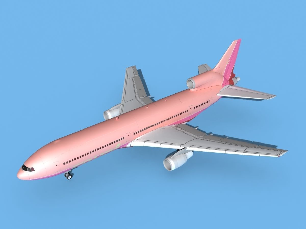 Lockheed L-1011 TriStar Court Line 3D model rigged | CGTrader