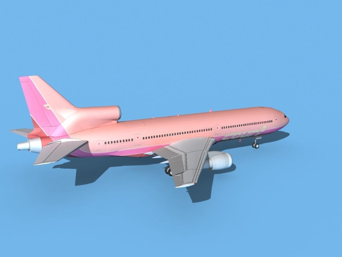 Lockheed L-1011 TriStar Court Line 3D model rigged | CGTrader