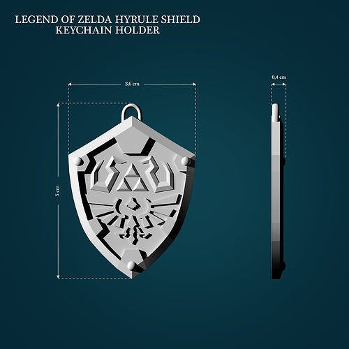 Hyrule Shield Keychain Holder from Legend Of Zelda 3D model 3D ...