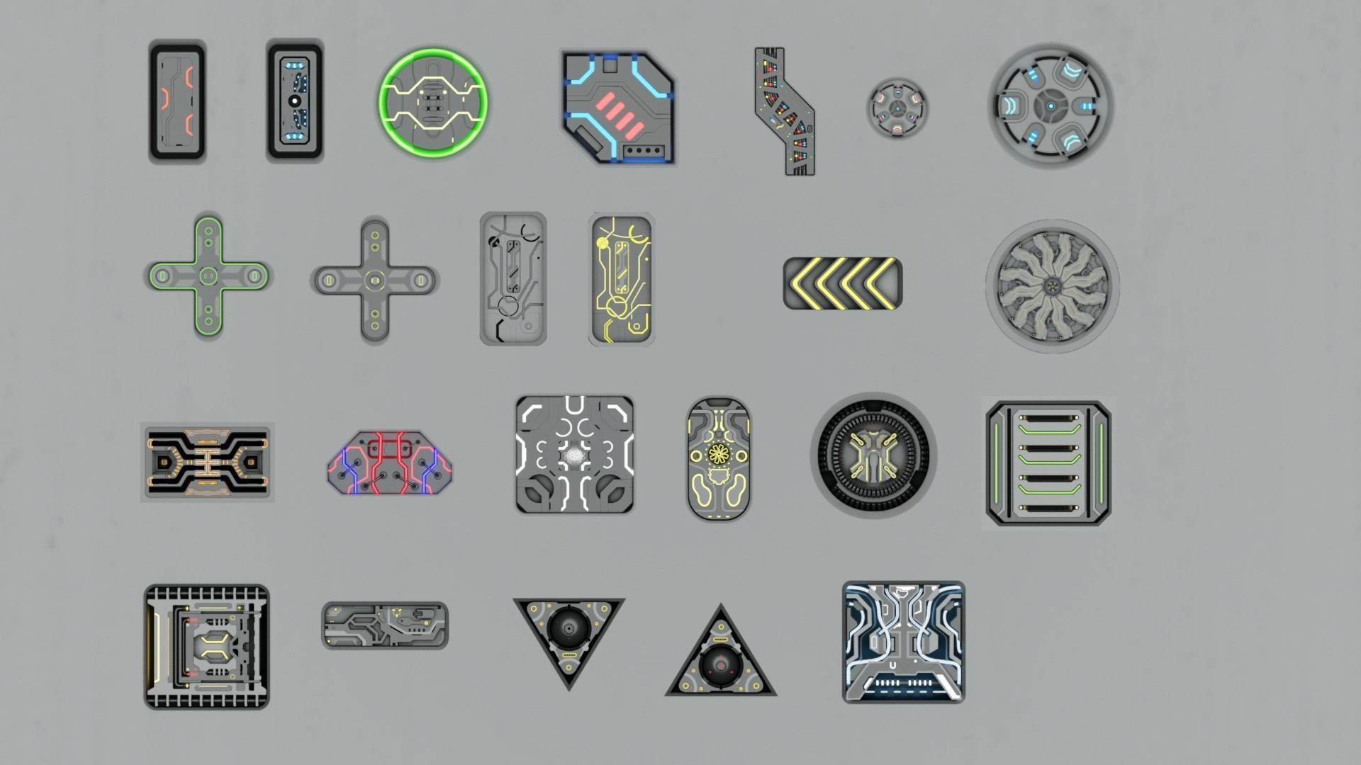 Sci-Fi Decals Texture | CGTrader